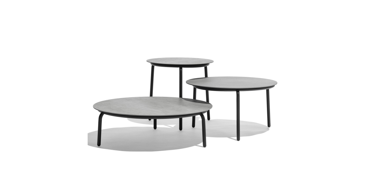 Starling low table HPL ø 50 cm, h. 47 cm anthracite dark grey ...