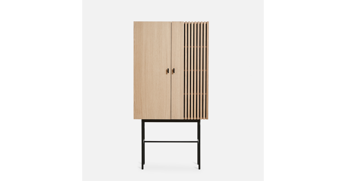 Array Highboard white pigmented oak | Konsepti.com